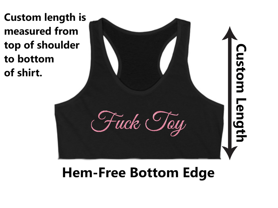 Fk Toy Glitter Underboob Crop Top Custom Length Bimbo Slut Outfit | eBay