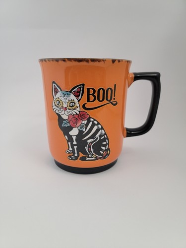 Halloween Mug Boo Day of the Day Cat ! Black and Orange New Spectrum ...