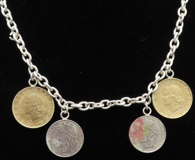 925 Sterling Silver - Vintage Two Tone Coin Rolo Chain Necklace ...