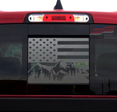 2009 - 2026 Dodge RAM Back Middle Window USA Flag Decal Sticker Outdoor ...