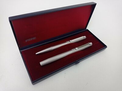 FEND BRUSHED SILVER BRUSHED MATTE FOUNTAIN PEN / BALLPOINT PEN VINTAGE ...