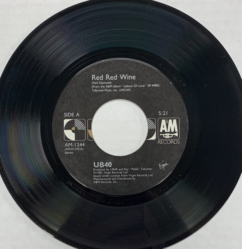 45 rpm Vintage 7” Vinyl Single Hit Record UB40 - Red Red Wine | eBay