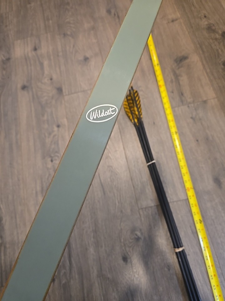 Rare Vtg TRI-STATE ARCHERY CORP 52# 60" WILDCAT RECURVE BOW(Needs ...