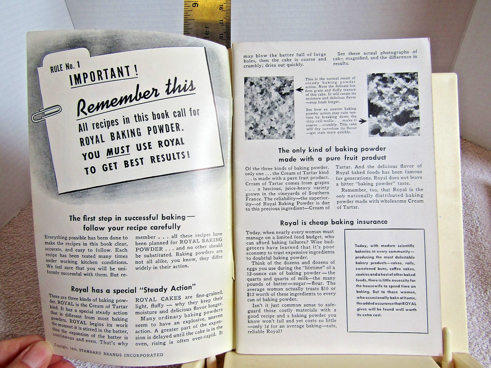 1940 Royal Baking Powder Cook Book Illustrate antique Recipes good 64 ...