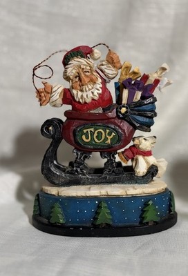 Collectibles David Frykman "Joy" Santa & Sleigh Polar Bear 2000 Holiday ...