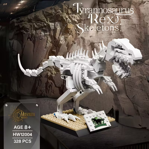 Dinosaur Skeleton Brick Build – Tyrannosaurus Rex Fossil Model Block ...