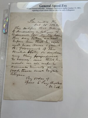 Kentucky Union General Letter, Speed Fry, testifies he will not bear ...