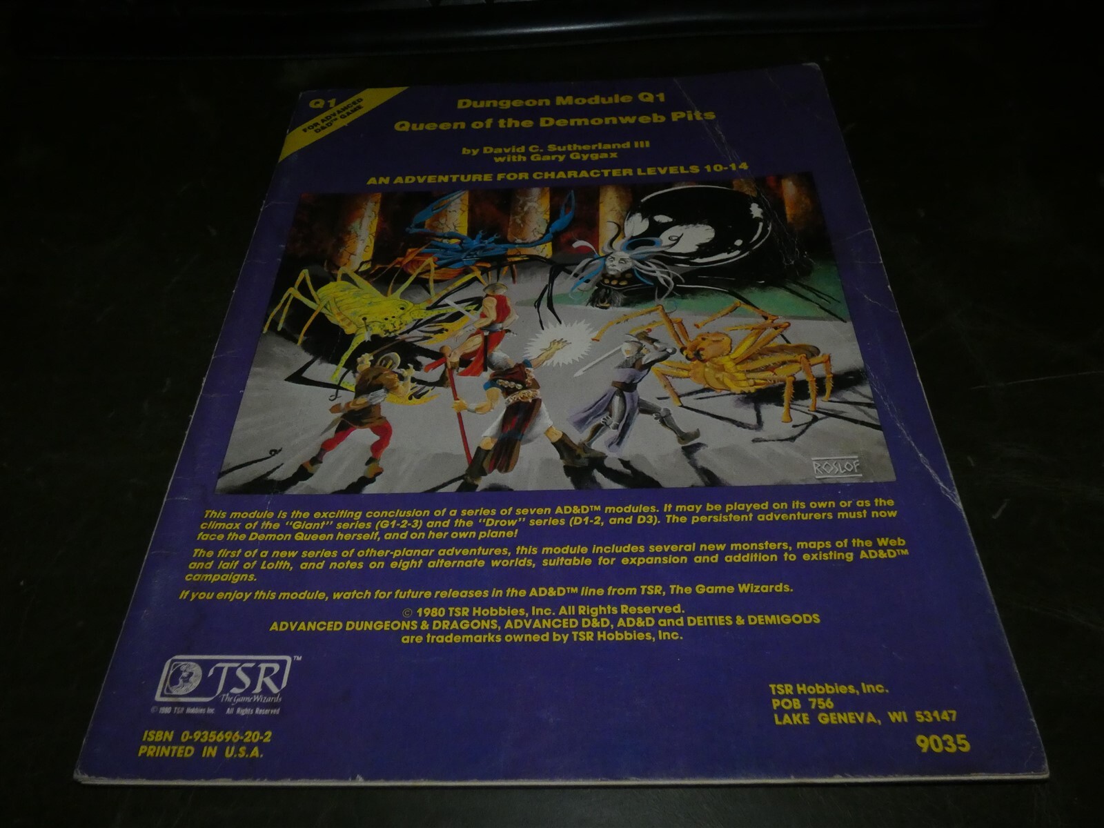 TSR AD&D: Module Q1: Queen of the Demonweb Pits | eBay