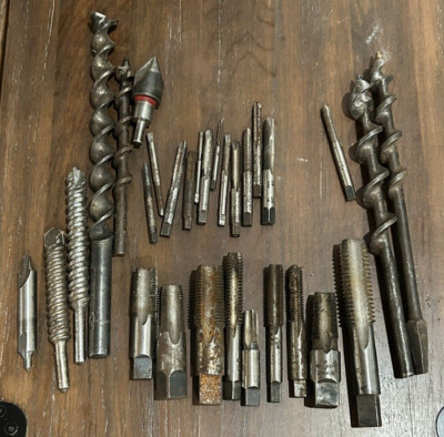 Vintage Lot Of 3 Machinists Bottoming/Threading Drill Taps And Bits and ...