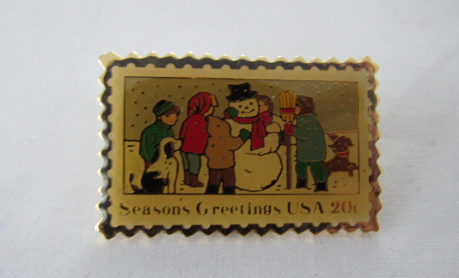 U S POSTAL SERVICE "SEASONS GREETINGS" 20 CENT STAMP TACK PIN 1982 ...