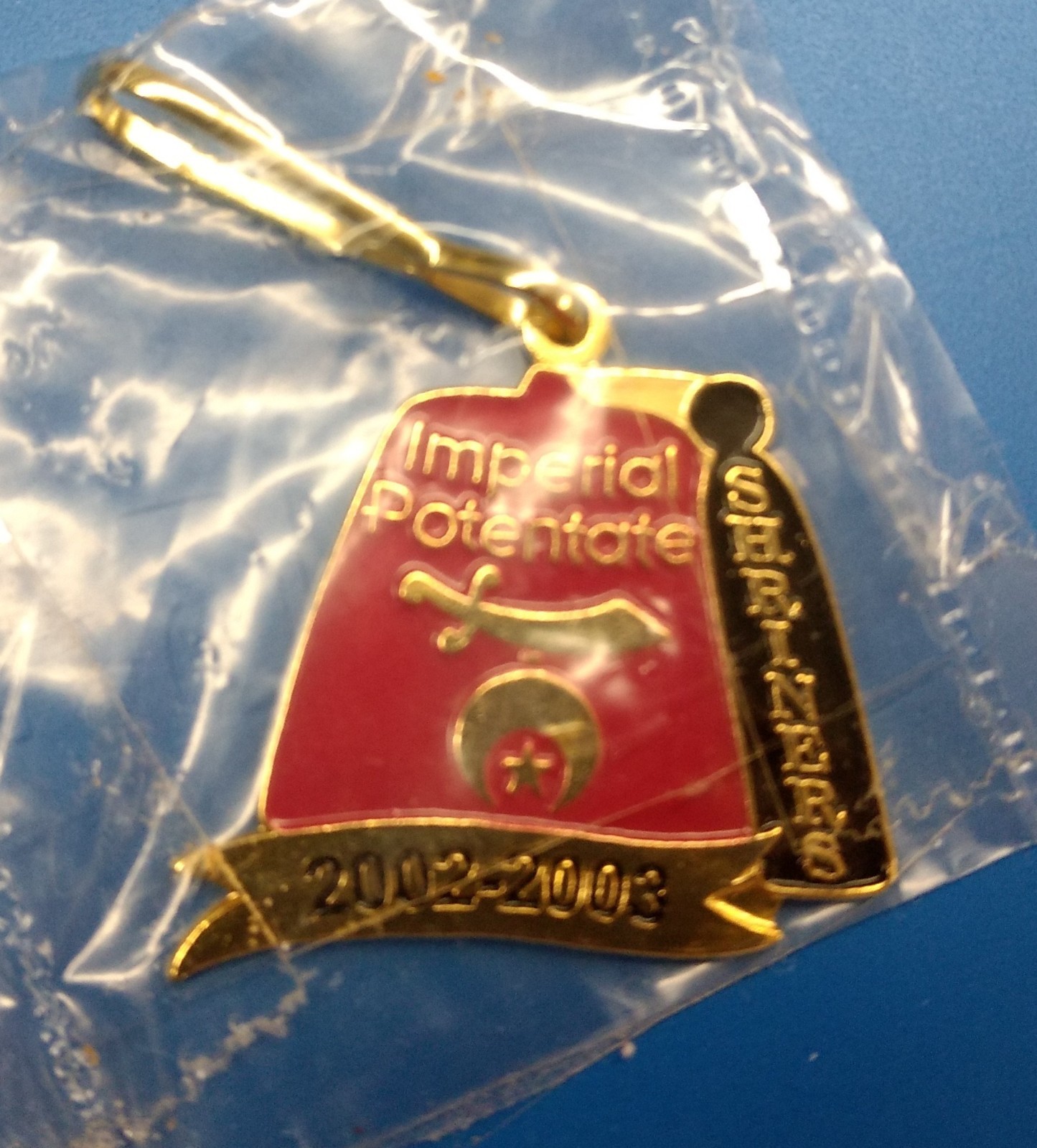 NEW 2002 - 2003 Imperial Potentate Shriners Mason Masonic ZIPPER PULL ...