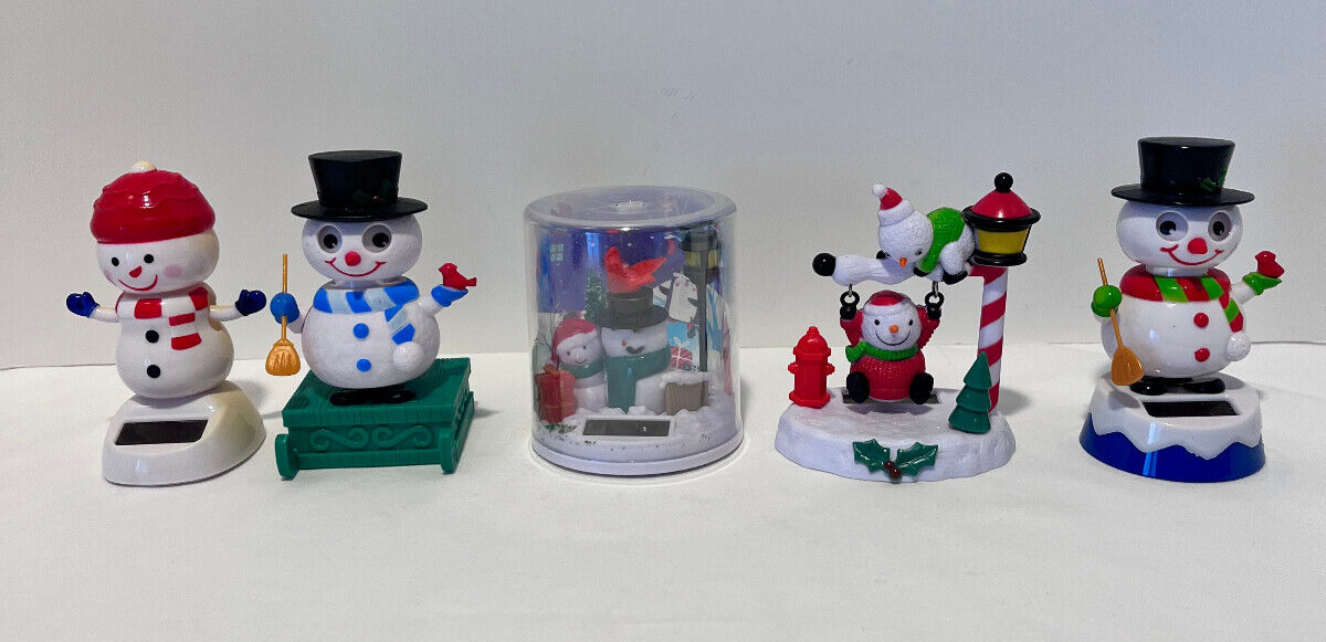 Solar Powered Dancing Lot Of 5 Christmas Snowmen | eBay