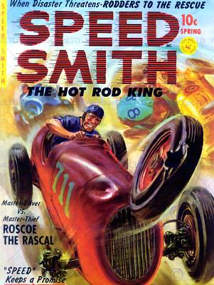 COMICS SPEED SMITH HOT ROD KING ROSCOE RASCAL CAR RACE USA POSTER PRINT ...