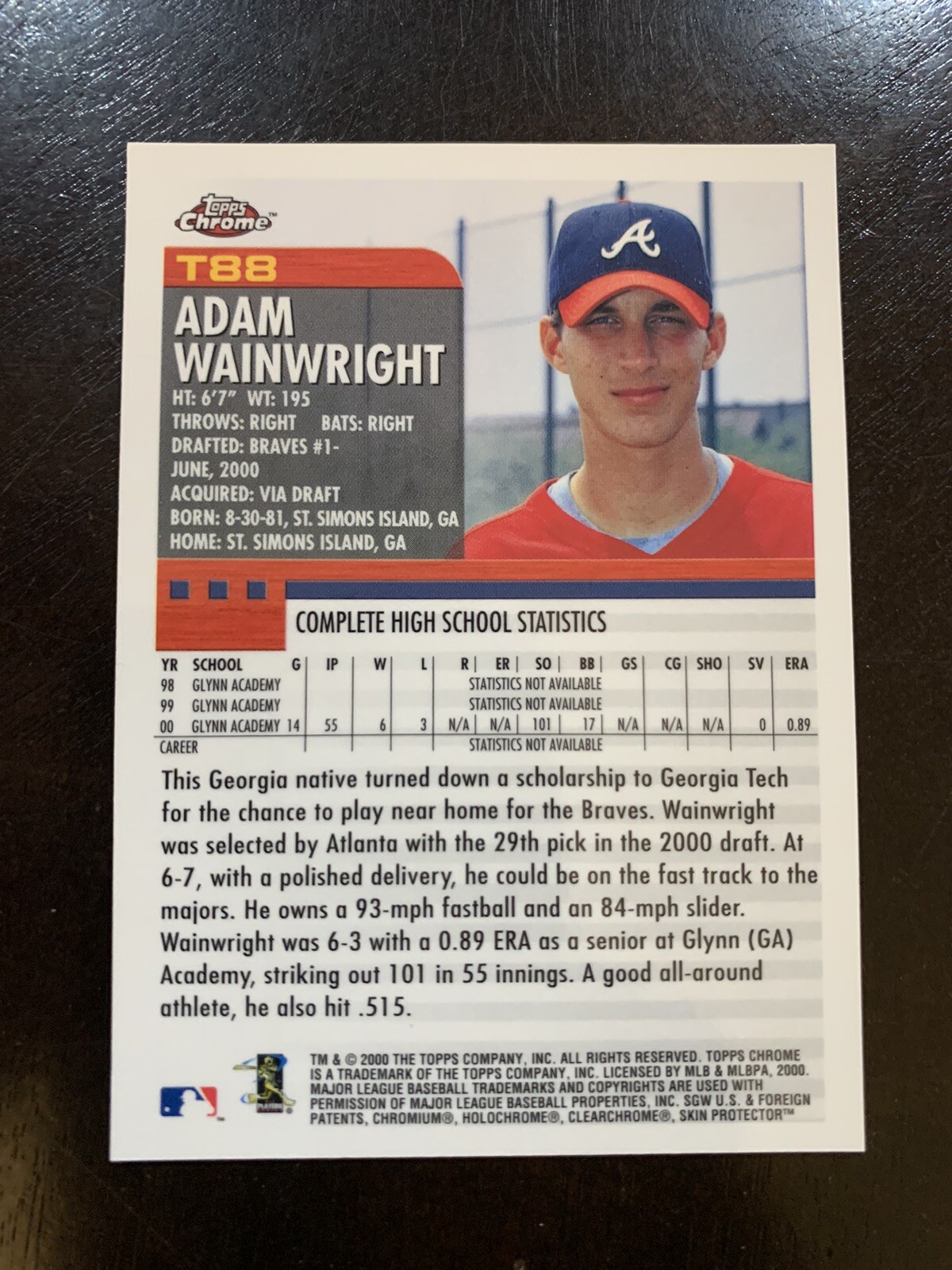 2000 Topps Chrome Traded Adam Wainwright RC CARDINALS ATLANTA BRAVES ...