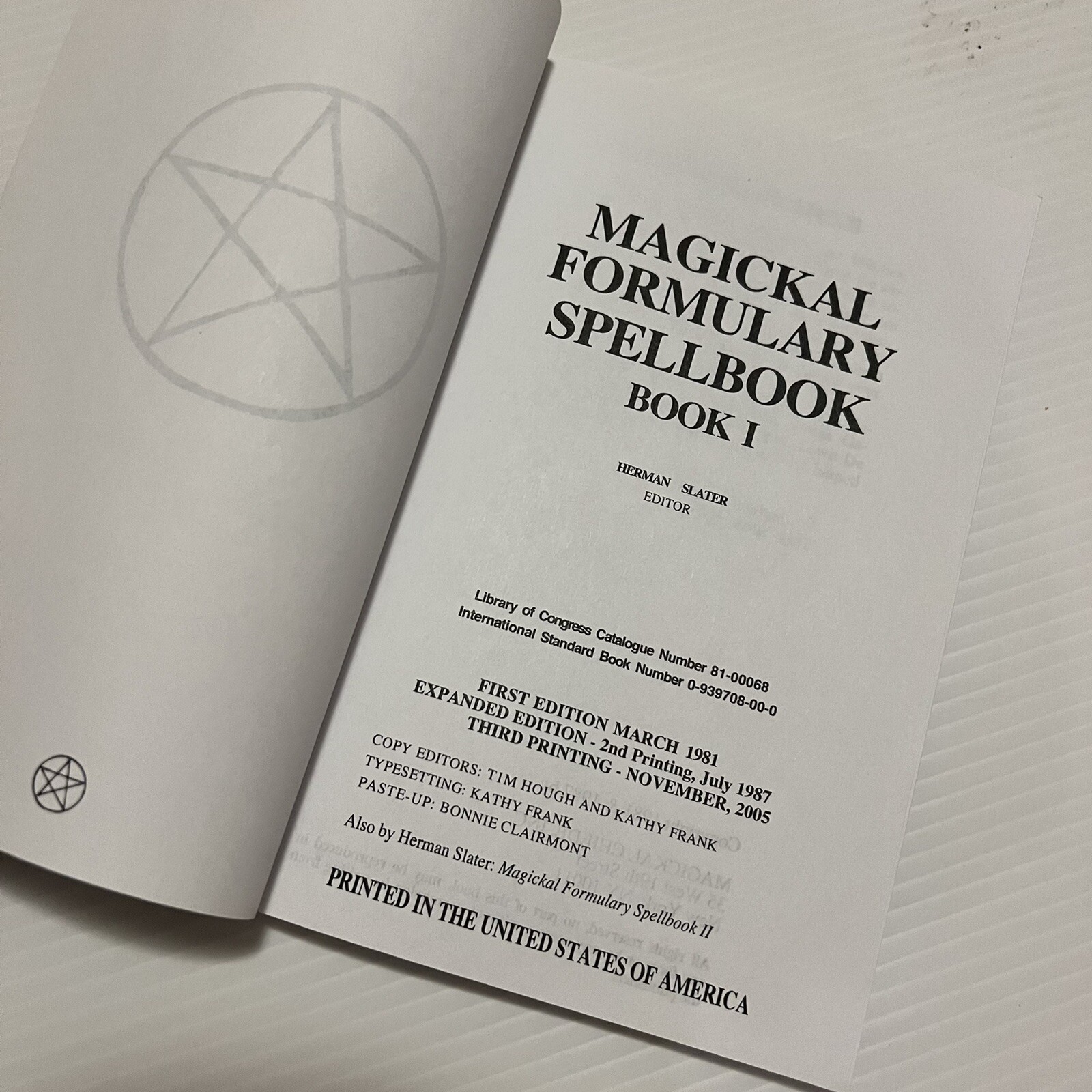 Magickal Formulary Spellbook Book 1 Edited by Herman Slater. New ...
