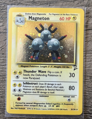 Pokemon TCG Magneton 9/130 Holo Rare Base Set 2 2000 WotC | eBay