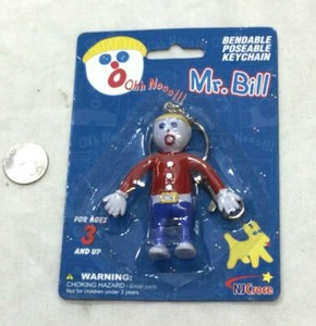 NEW Mr Bill Tv Cartoon SNL Saturday Nite Live Bendable Figure Keychain ...