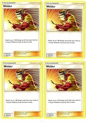 Welder - 189/214 - Unbroken Bonds - x4 Pokemon Card Set - Playset 4x | eBay