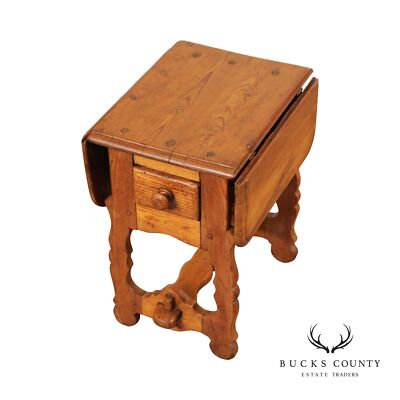 Antique Pine Drop Leaf Tavern Side Table | eBay
