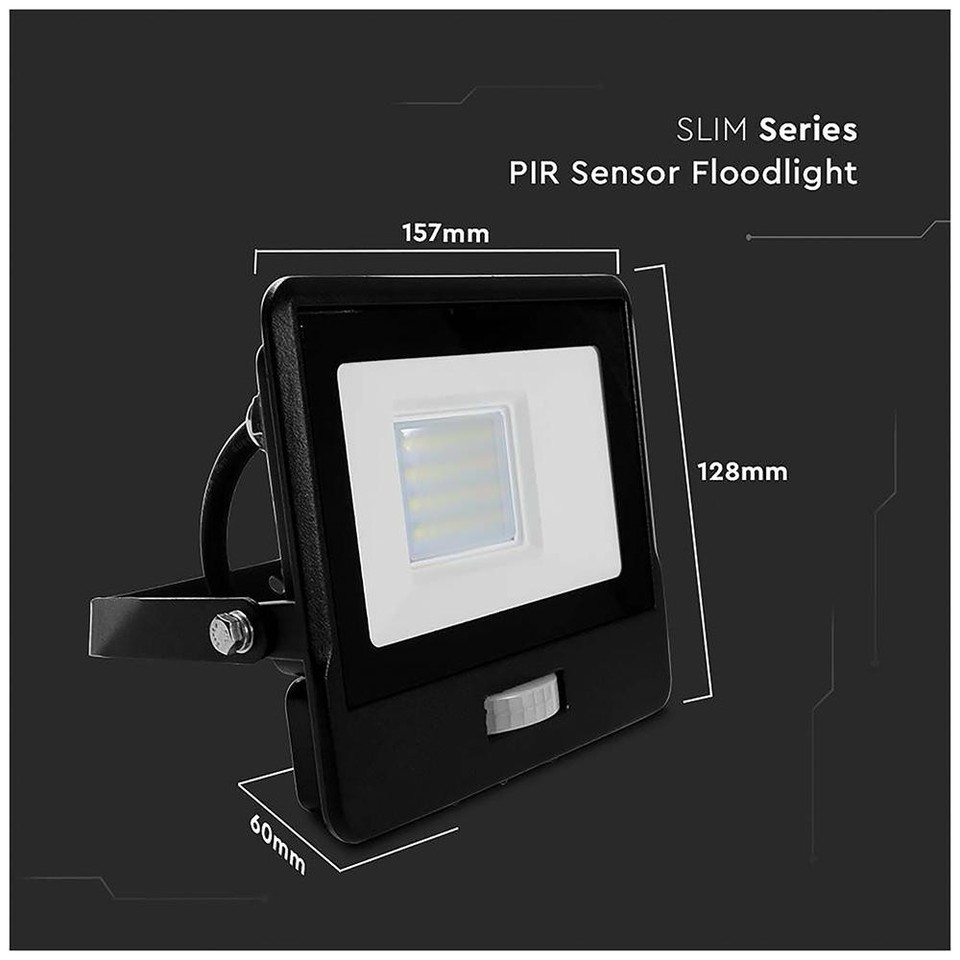 VTAC floodlight VT-128S-1 PIR SENSOR FLOODLIGHT SLIM 20W WARM WHITE ...