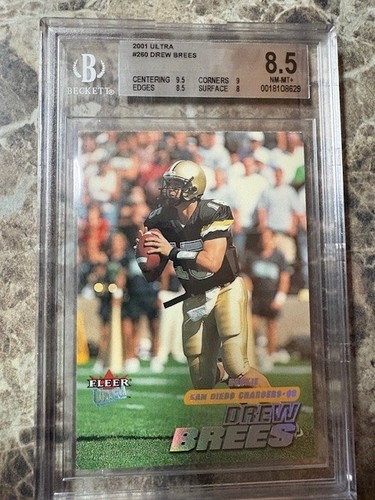 Drew Brees Rookie Card; San Diego Chargers; New Orleans Saints; BGS ...