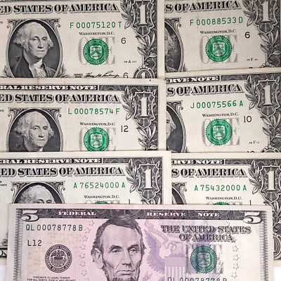 Texas Zip Codes Fancy Serial Number 1 Dollar Bill Lot of 7 Cities | eBay