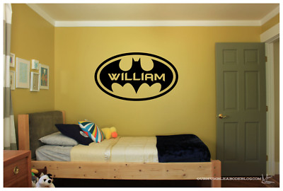 Large Personalized Batman Logo with Name Vinyl Wall Sticker Decal 38 ...