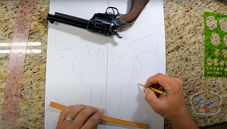 22 Caliber RIGHT HAND Leather Western Black Right Handed Cross Draw Gun ...