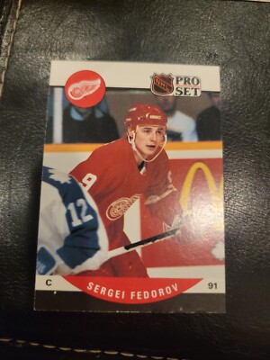 1990 Pro Set #604 Sergei Fedorov Rookie Detroit Red Wings Hockey Card ...