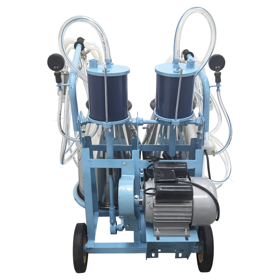 110V Electric Piston Milking Machine Bucket Milker 24 Cows/H Double ...