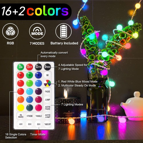 LED String Lights USB Plug 19 Color Changing Indoor RGB Colored | eBay