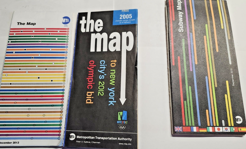 Lot of 10 New York City Subway Map Transit Railroad LIRR Vintage 80s ...