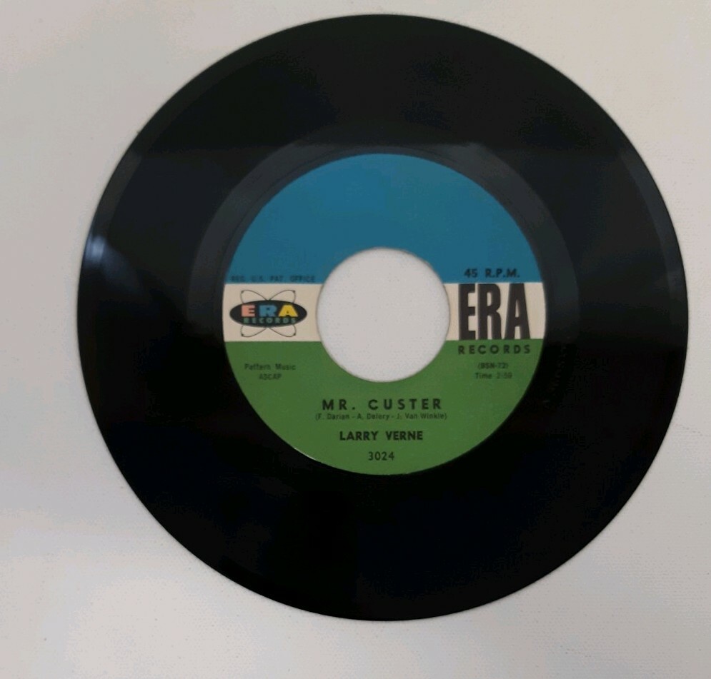 Larry Verne ERA 1960 Vinyl Record Vtg 60s Mr. Custer 3024 Okeefenokee ...