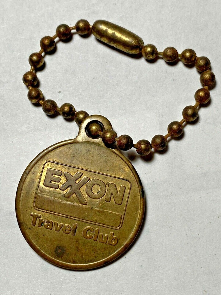 Vintage EXXON TRAVEL CLUB Keychain Brass OIL & GAS Drop In Mailbox ...