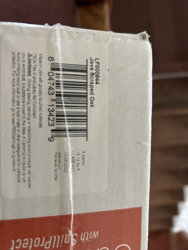 LAMINATE FLOORING, ONE BOX, BRAND NEW, UNOPENED PERGO, JAVA SCRAPED OAK ...