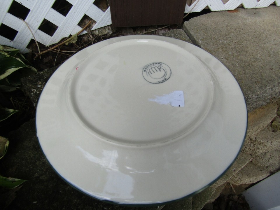 HARTSTONE POTTERY Stoneware Dinner Plate Green Leaves Cyprus Pattern | eBay