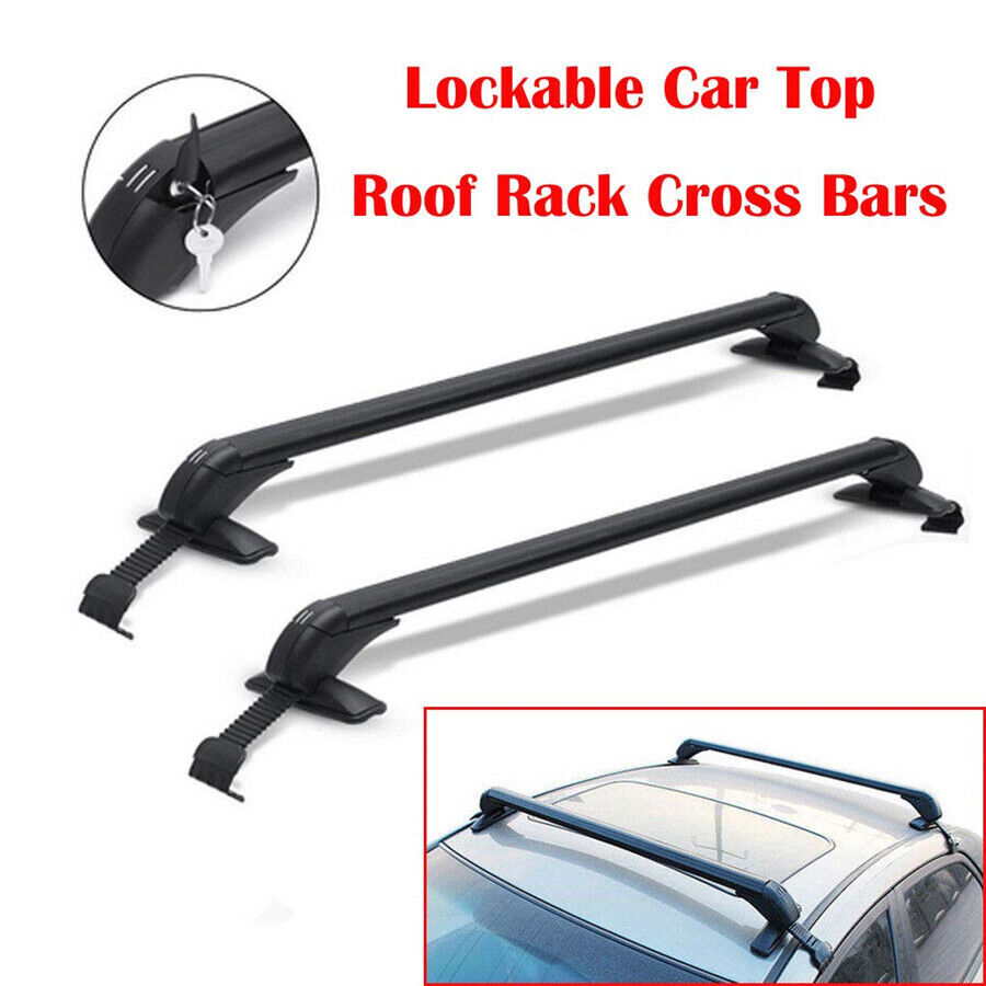2× 45" Universal Car Top Rack Rail Luggage Carrier Baggage Roof Cross ...