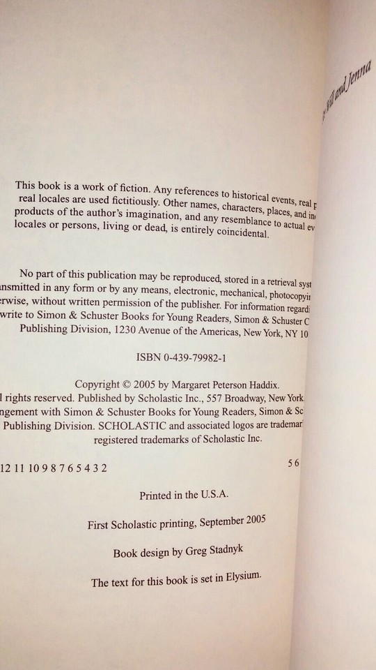 Among the Enemy. A Novel by Margaret Peterson Haddix. A Shadow Children ...