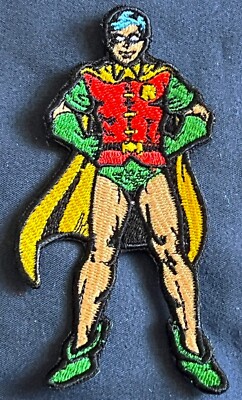 ROBIN embroidered figure patch sew BATMAN animated hat Super Powers ...