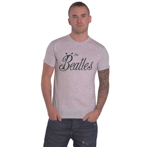 The Beatles T Shirt Bug Band Logo new Official Unsex Grey | eBay