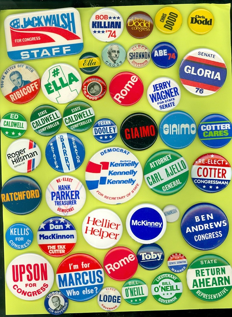 45 Connecticut Political Campaign Pinback Buttons Jack Walsh | eBay