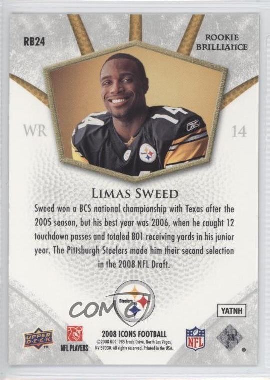 2008 Upper Deck Icons Rookie Brilliance Silver /799 Limas Sweed #RB24 ...