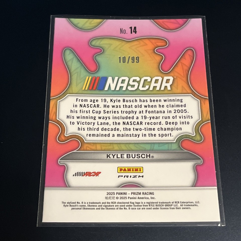 2025 Panini Prizm Racing Kyle Busch GROOVY RED PRIZM SP - #'d 10/99 ...