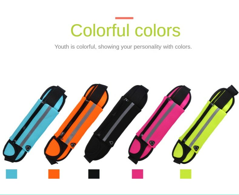 Waterproof Sport Runner Waist Bum Bag Running Jogging Belt Pouch Zip ...
