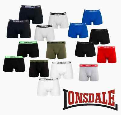 2 Pack Mens Lonsdale Trunks Boxer Underwear Sizes S M L XL 2XL 3XL 4XL ...
