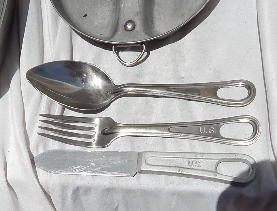 1944 Stainless Steel US Army USMC Soldiers Mess Kit Set With US ...
