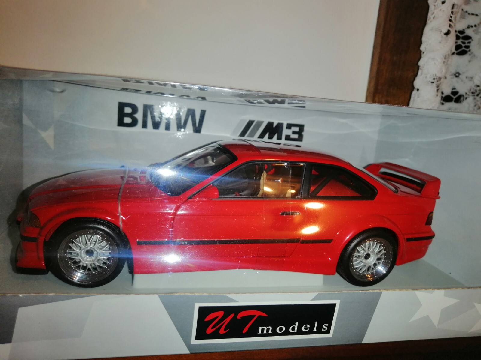 UT Models BMW M3 GTR Street Car RED 1/18 Scale Die Cast Car Boxed Very ...