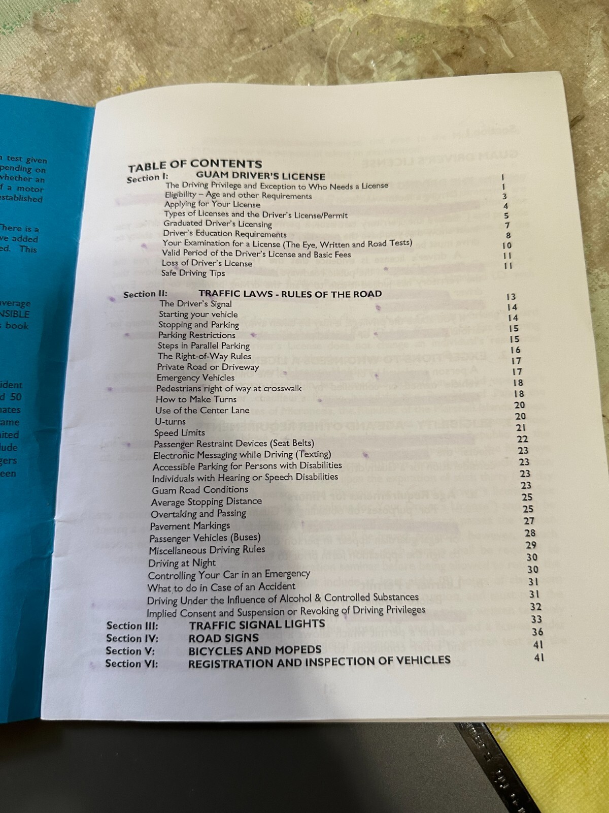 Guam Driver's License Handbook Study Book Dept. of R&T Motor Vehicle ...
