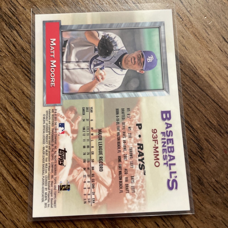 2013 Topps Finest 1993 Topps Finest Design Matt Moore #93F-MMO | eBay