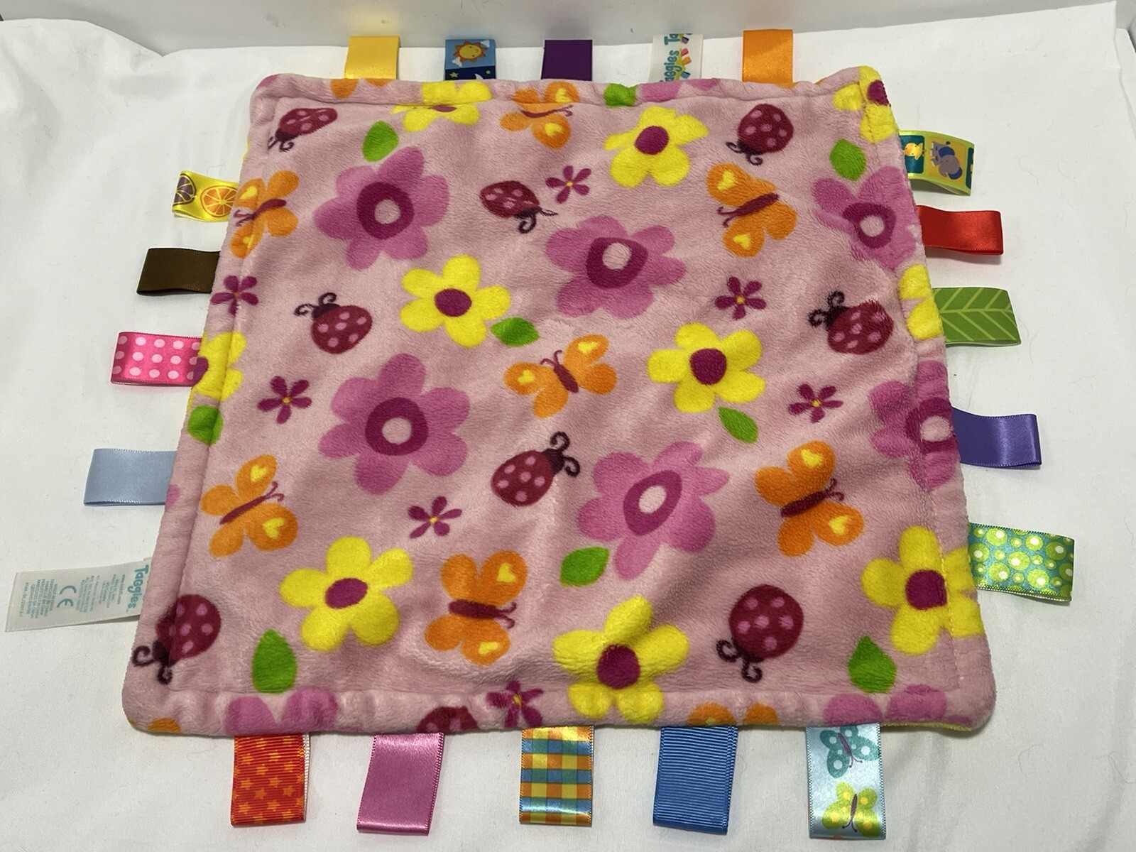 TaGgies Baby Girl Pink Butterfly Lady Bug Flower Lovey Security Blanket ...